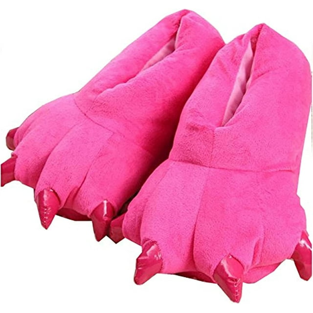 CoCopeanut Unisex Plush Animal Paw Slippers Dinosaur Claw Slippers ...