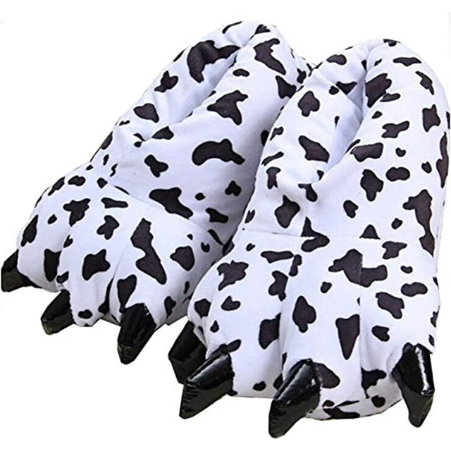CoCopeanut Unisex Plush Animal Paw Slippers Dinosaur Claw Slippers ...