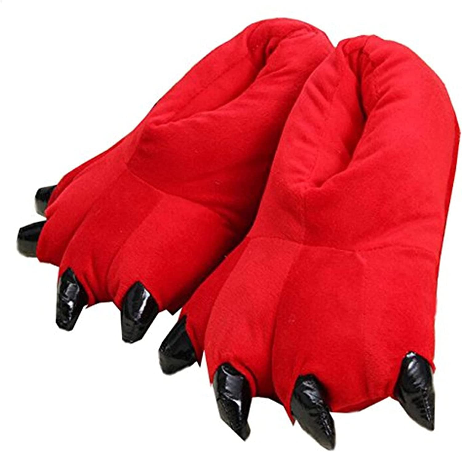 CoCopeanut Unisex Plush Animal Paw Slippers Dinosaur Claw Slippers ...