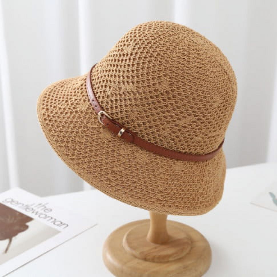 CoCopeanut Vintage Ladies Sun Fedora Hats Straw Hat Adjustable Retro ...
