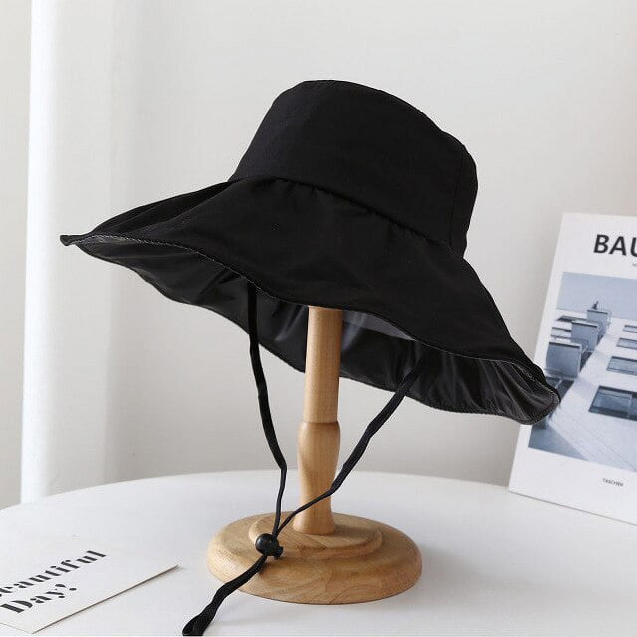 CoCopeanut Women's Bucket Hat Summer Solid Color Cap Japanese Simple ...