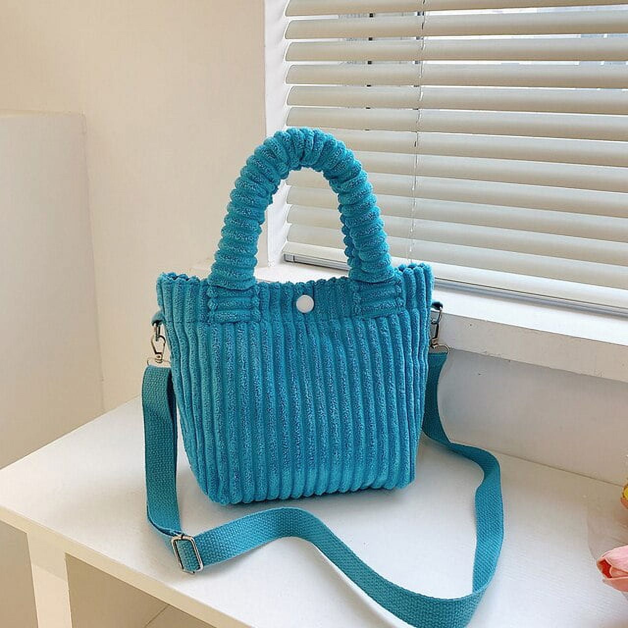 CoCopeaunt Corduroy Shoulder Bag for Women Bucket Bag Plush Crossbody ...