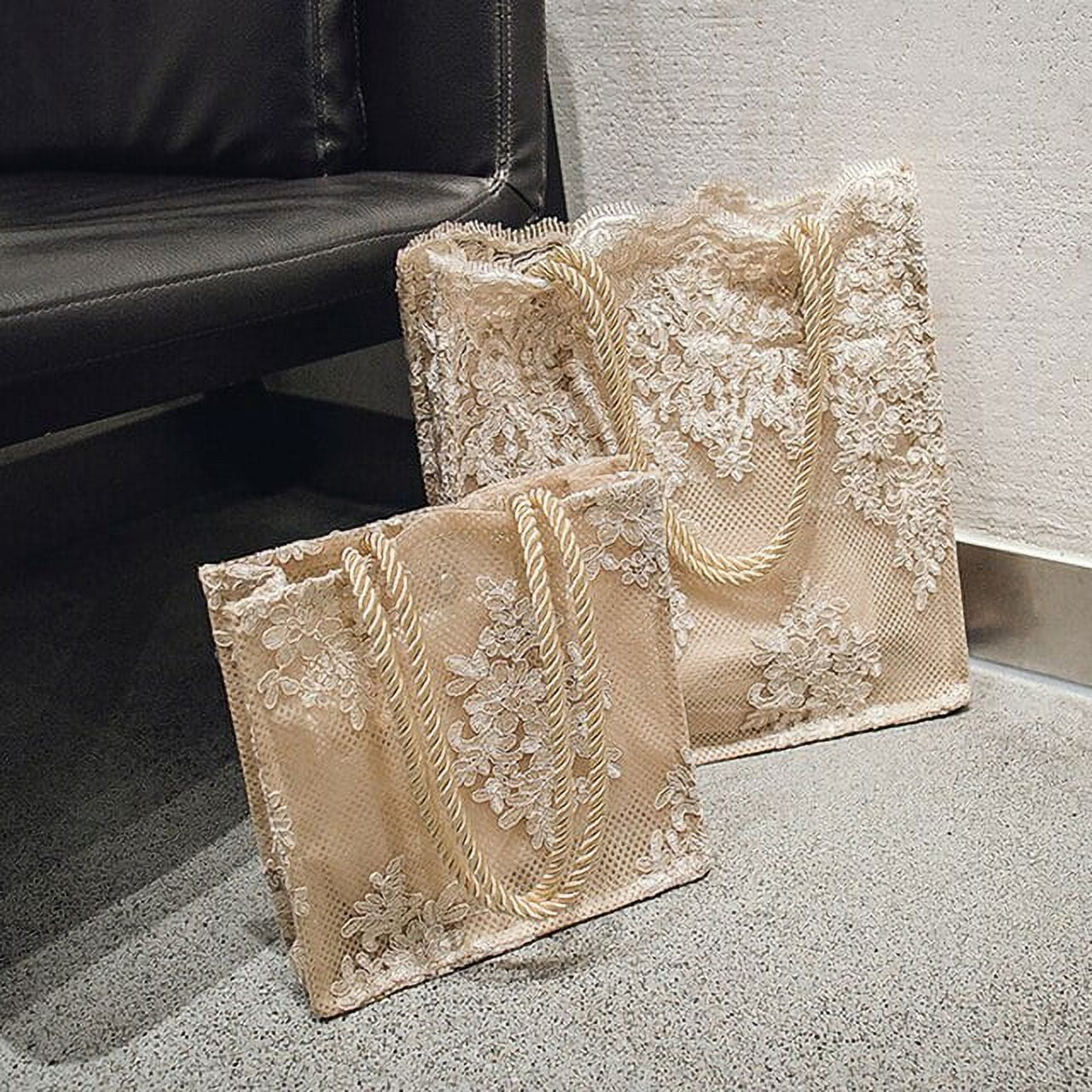 CoCopeaunt Embroidery Hollow Shoulder Bag Lace Mesh Tote Bag Summer ...