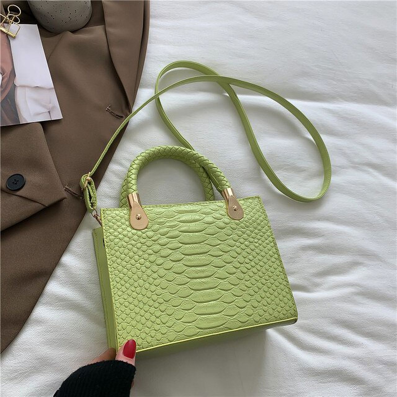 CoCopeaunt Fashion Square Shoulder Bag Crocodile Pattern Handbags For ...