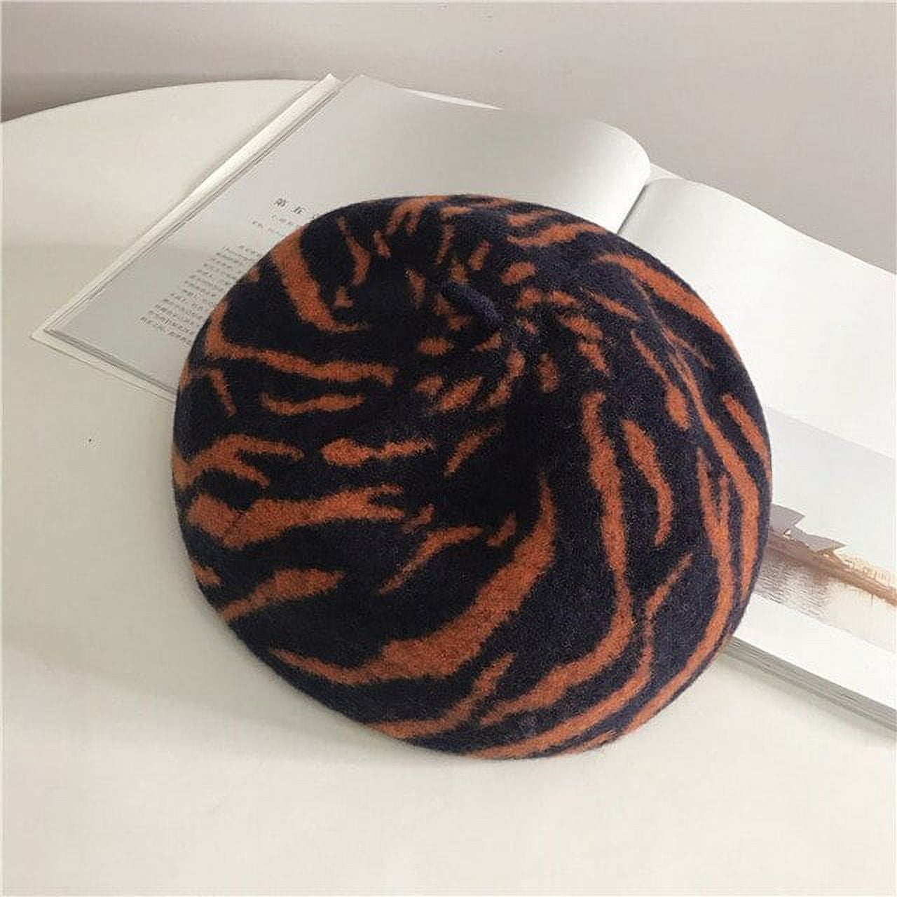 CoCopeaunt Fashionable Street Photography Wool Zebra Pattern Beret ...