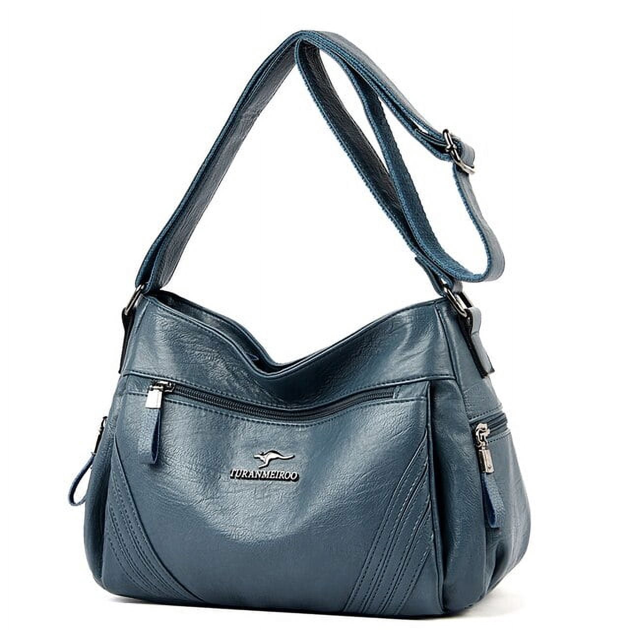 CoCopeaunt Female Solid Color Messenger Bag Soft Leather Shoulder Bag ...