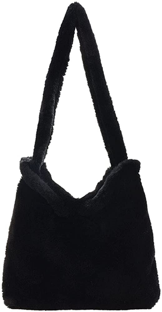 CoCopeaunt Fluffy Tote Bag Y2K Shoulder Bag Ladies Furry Tote Bag Large ...