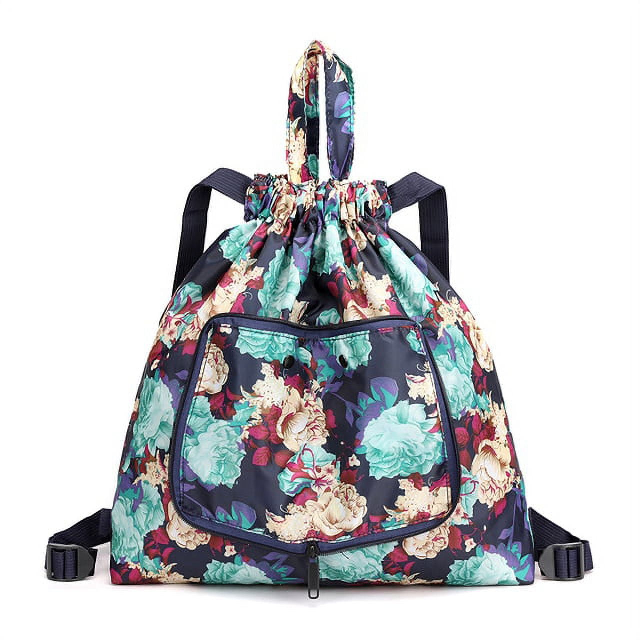 CoCopeaunt Foldable Floral Waterproof String Backpack For Gym Workout ...