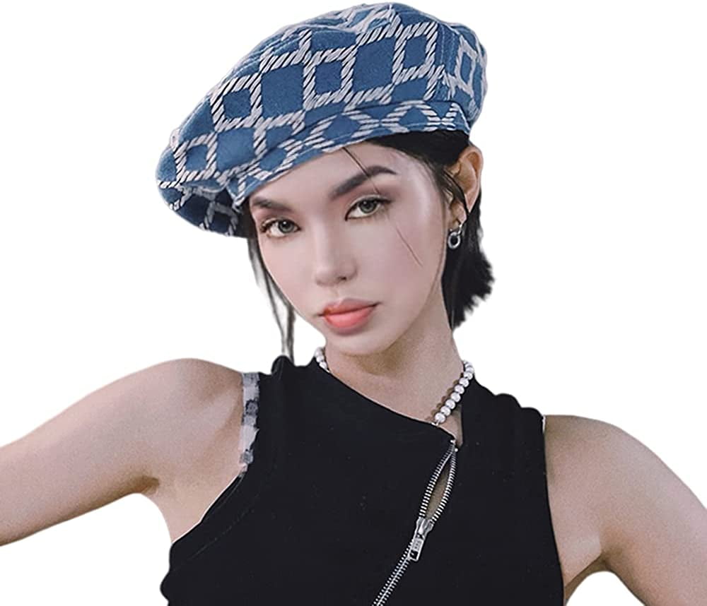 CoCopeaunt French Beret Hat Embroidered Rhomboid Beret Thickened Warm ...