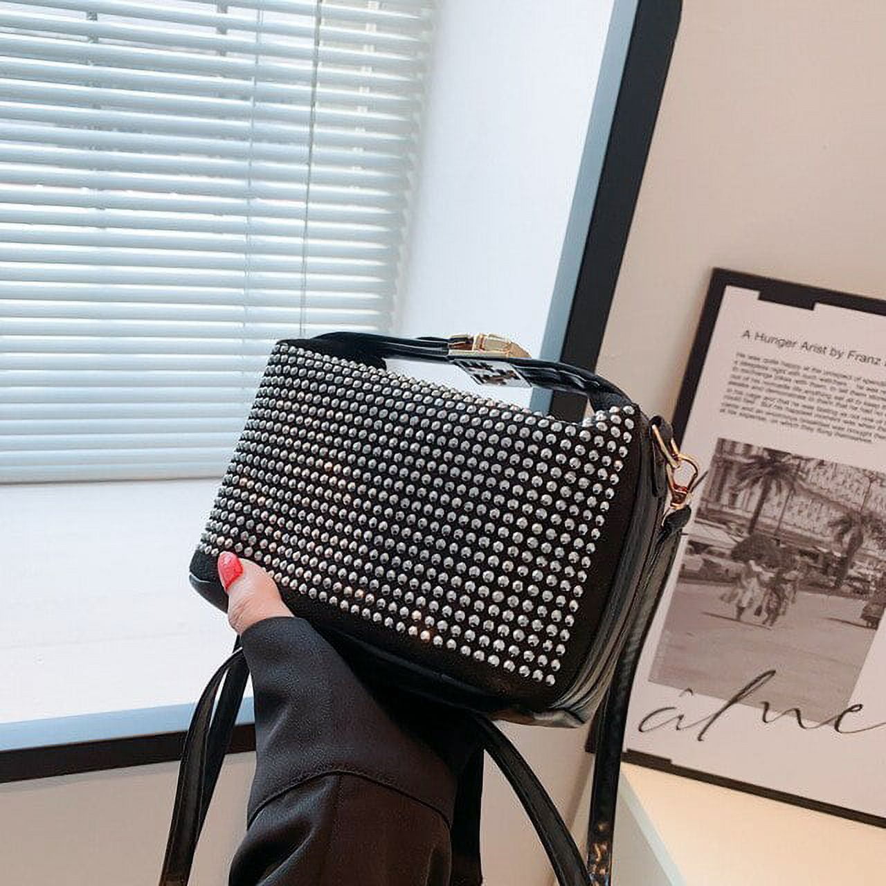 CoCopeaunt Handle Rhinestones Evening Clutch Bag Silver Shiny Purses ...