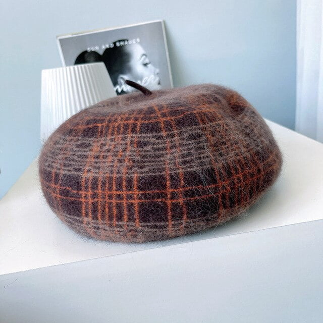 CoCopeaunt Japanese Angora Rabbit Wool Blend Beret Women Art Ice Crack ...