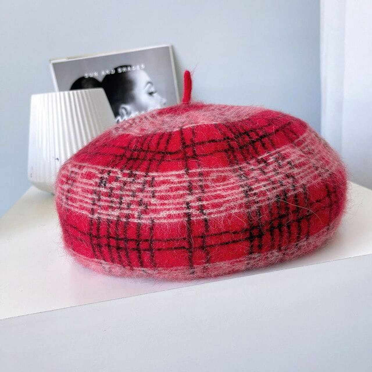 CoCopeaunt Japanese Angora Rabbit Wool Blend Beret Women Art Ice Crack ...