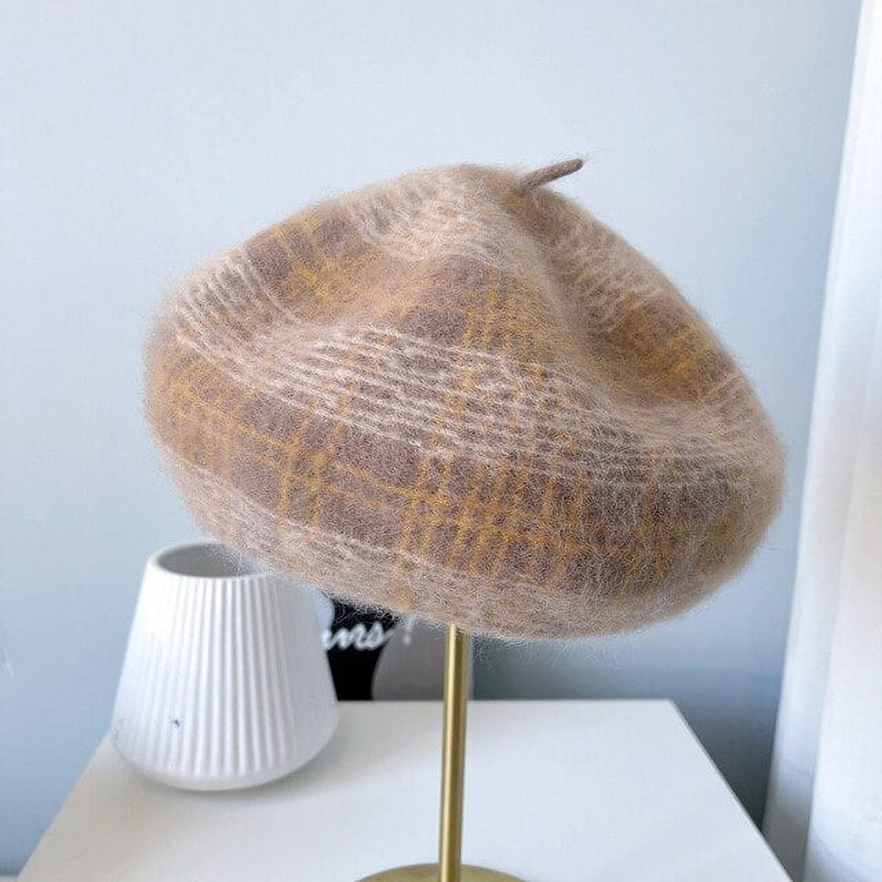 CoCopeaunt Japanese Angora Rabbit Wool Blend Beret Women Art Ice Crack ...