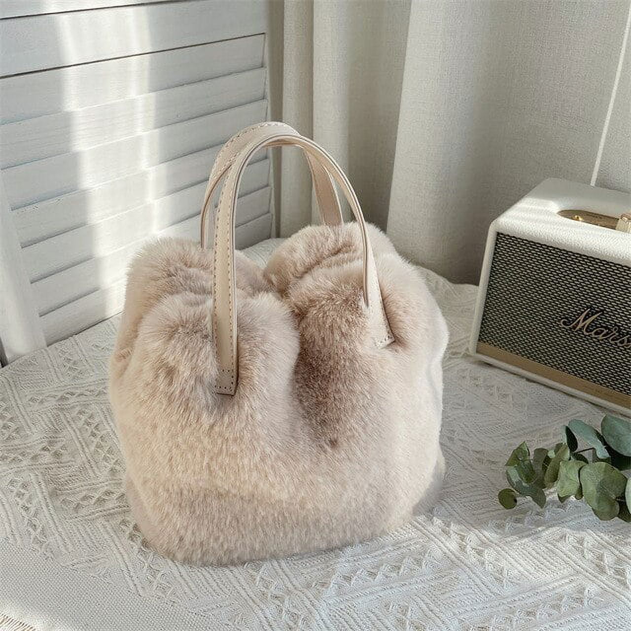 CoCopeaunt Luxury Handbag High Quality Artificial Plush Rabbit Hair ...