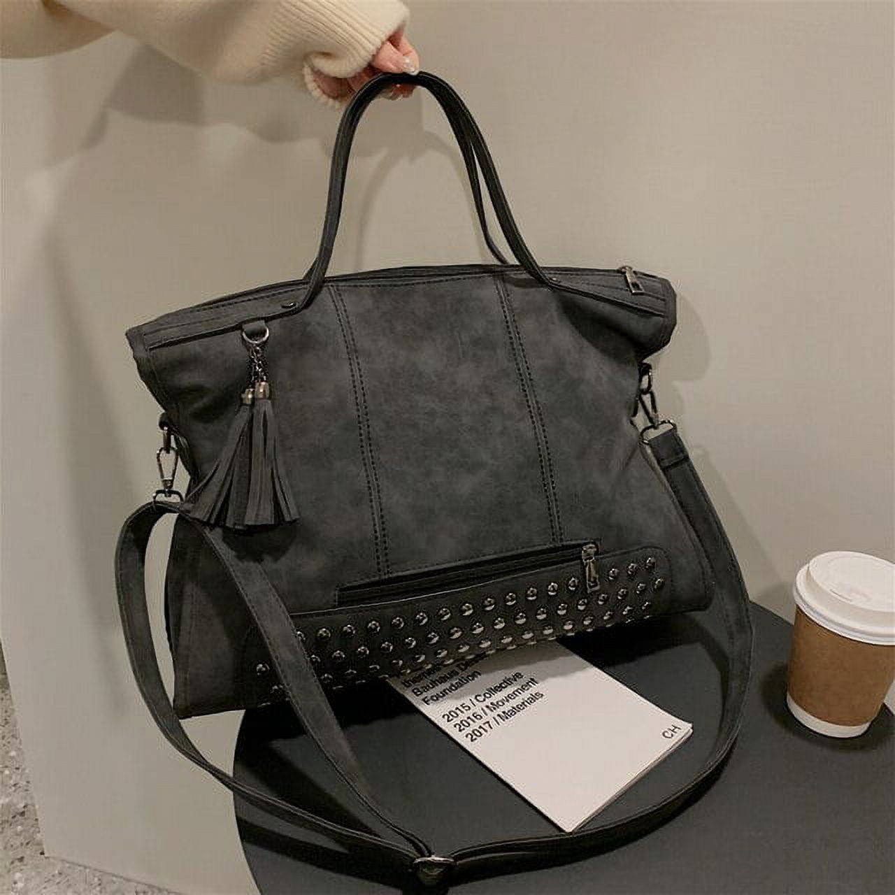 CoCopeaunt Matte Leather Women Tote Bags Tassel Design Female Shoulder ...