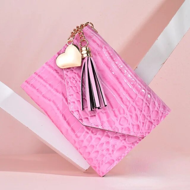 CoCopeaunt Mini Tassel Wallet Women Fashion Purse Female Short Mini ...