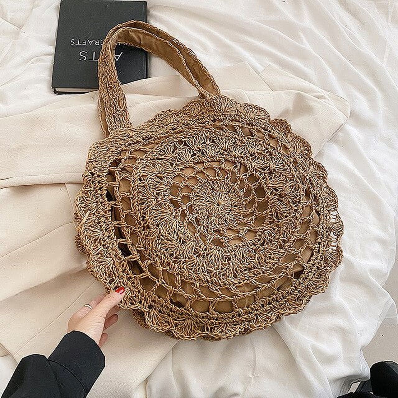 CoCopeaunt New Woven Round Straw Bags For Women Hollow Armpit Bag ...
