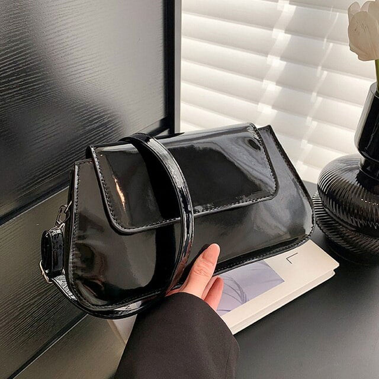 CoCopeaunt Patent Leather Womens Bag Vintage Solid Color Purse Small ...