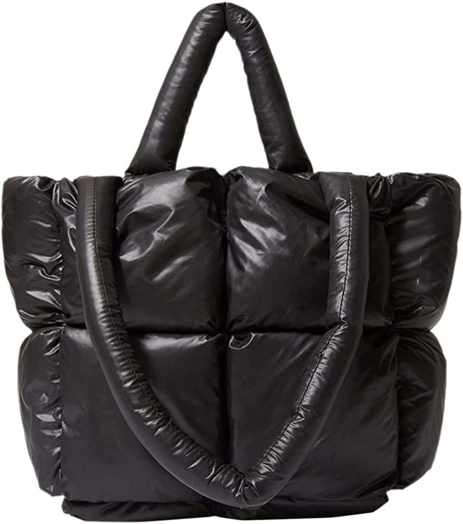 CoCopeaunt Puffer Tote Bag for Women Quilted Puffy Handbag Light Winter Down Cotton Padded ...