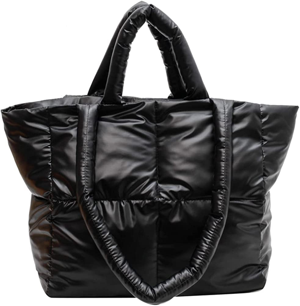 CoCopeaunt Puffer Tote Bag for Women Quilted Puffy Handbag Light Winter ...