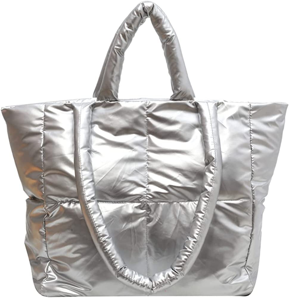 CoCopeaunt Puffer Tote Bag for Women Quilted Puffy Handbag Light Winter ...