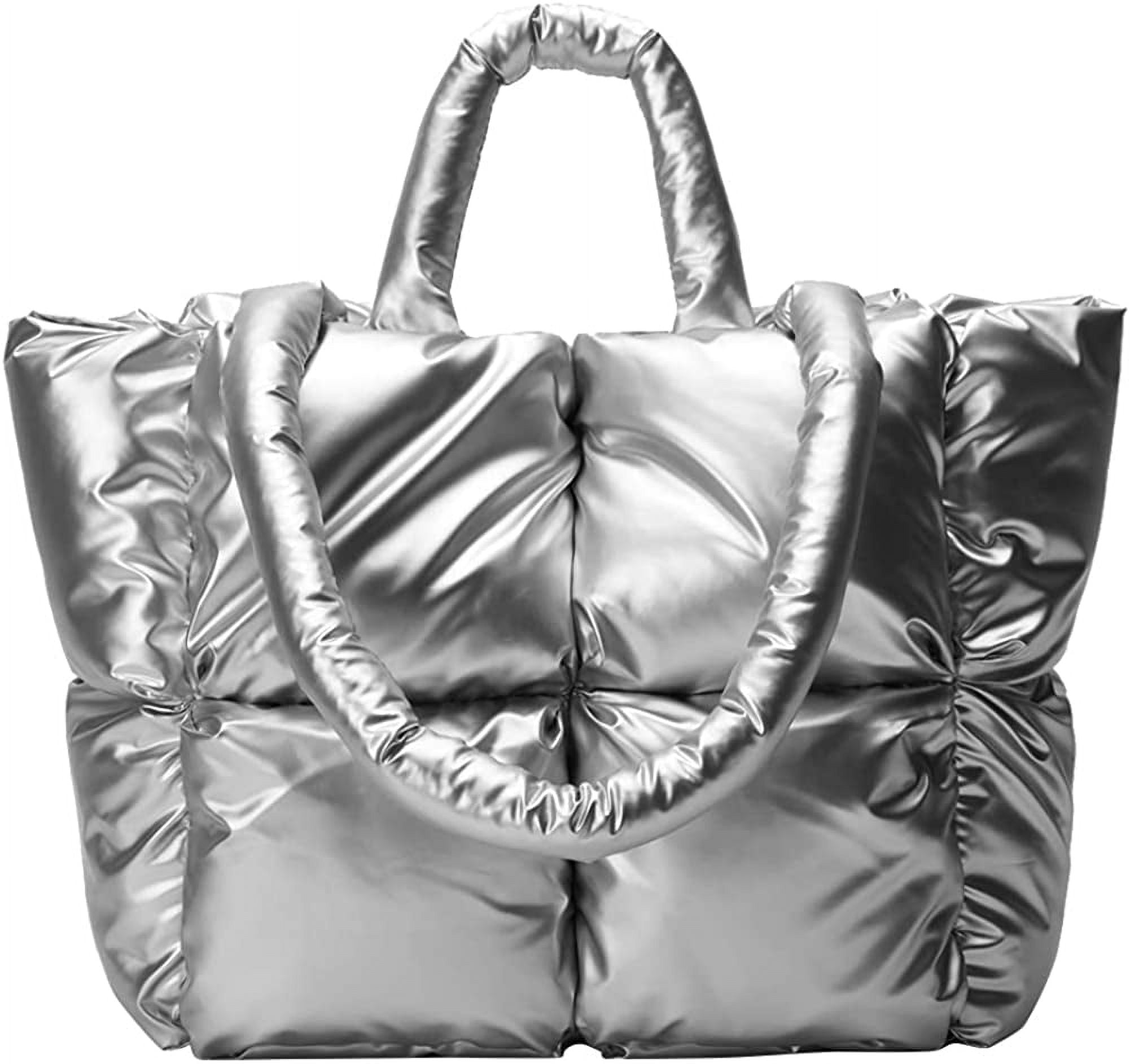 CoCopeaunt Puffer Tote Bag for Women Quilted Puffy Handbag Light Winter ...