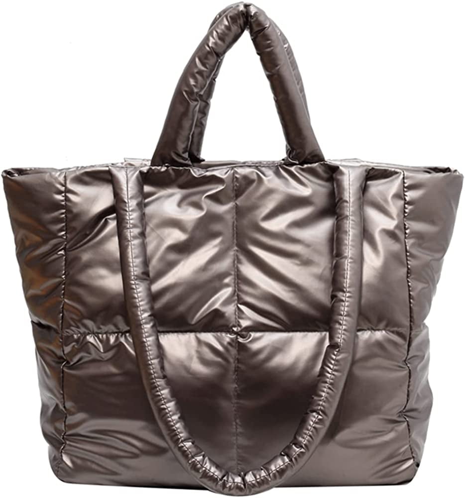 CoCopeaunt Puffer Tote Bag for Women Quilted Puffy Handbag Light Winter ...