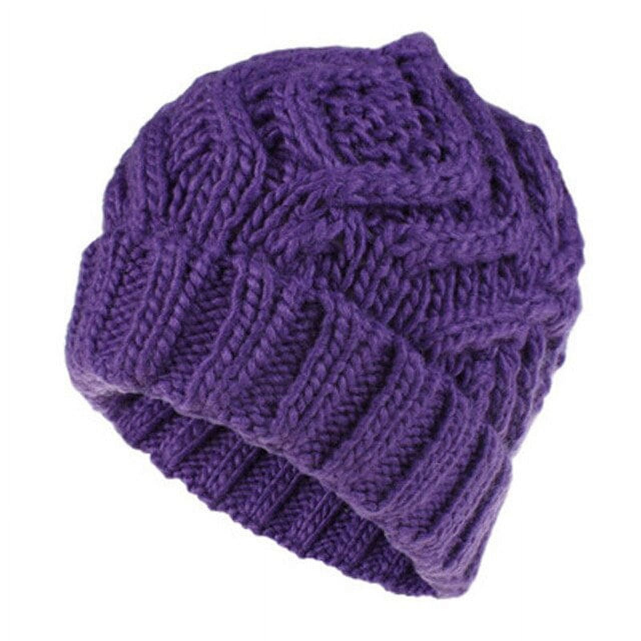 CoCopeaunt Rhomboid Checkered Soft Coarse Wool Knit Hats Womens Hats ...