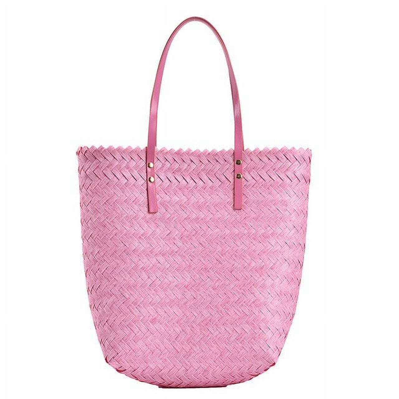 CoCopeaunt Simple Style Large Capacity Handbag Totes Handmade Straw ...