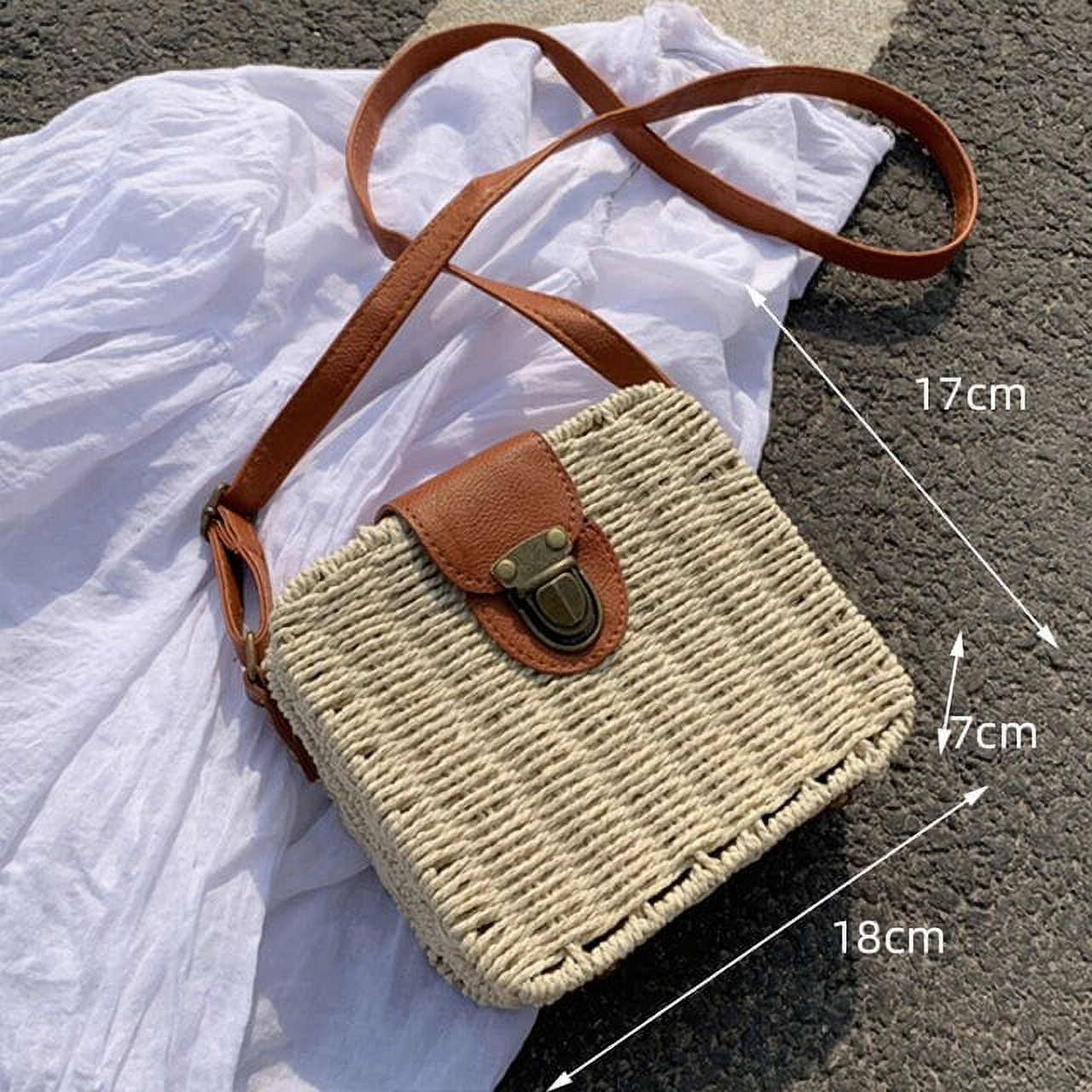 CoCopeaunt Summer Rattan Small Square Bag Casual Style Beach Bag ...