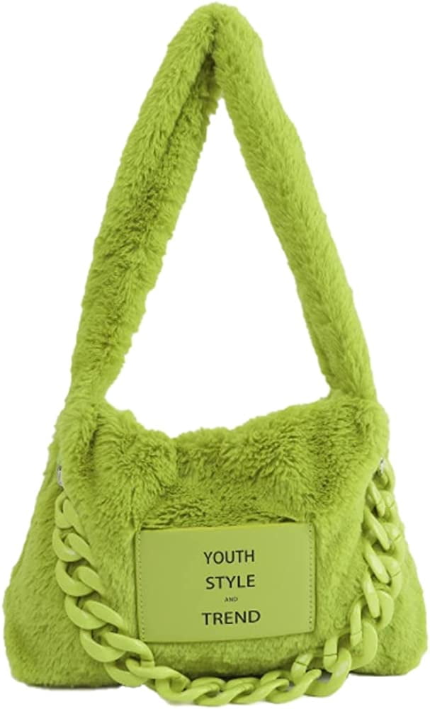 CoCopeaunt Tote Bag Women Cozy Fleece Plush Shoulder Bag Trendy Quilted ...