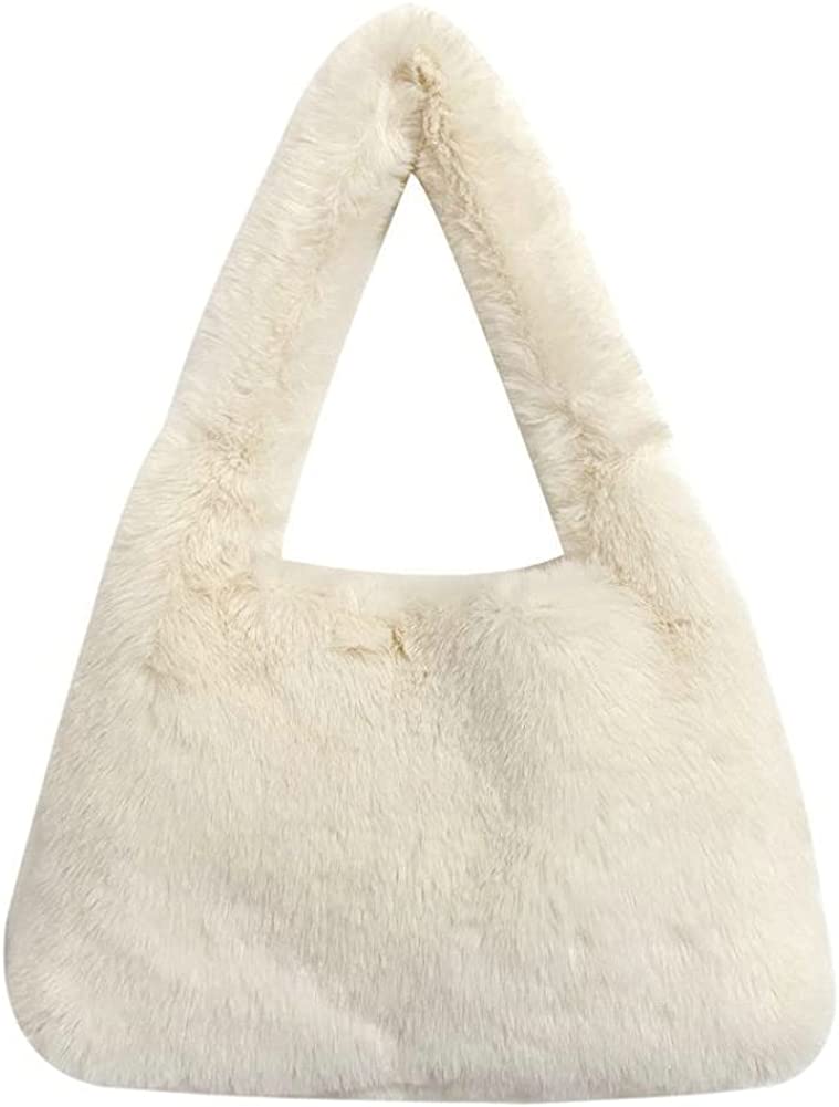 CoCopeaunt Vintage Fluffy Shoulder Bag for Women Lady Chic Fleece ...