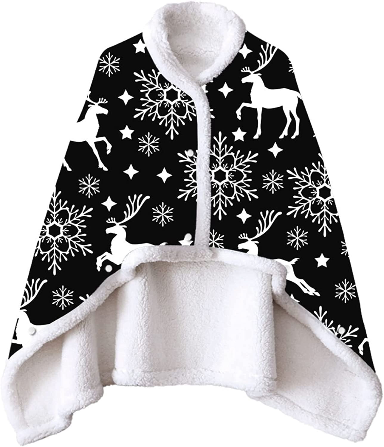 CoCopeaunt Wearable Blanket Flannel Shawl Blanket, Oversized Fleece ...