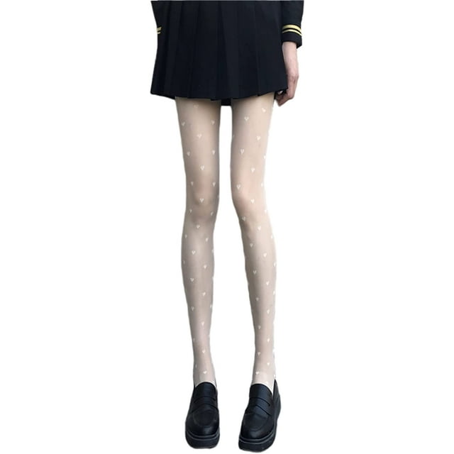 CoCopeaunt Women Sheer Pantyhose Sexy See Through Tights Heart Cute ...