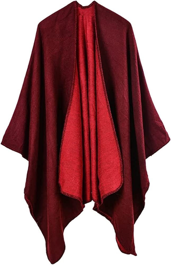 CoCopeaunt Women Warm Shawl Wraps Poncho Winter Open Front Cardigan Sweater Cape Coat Scarf ...