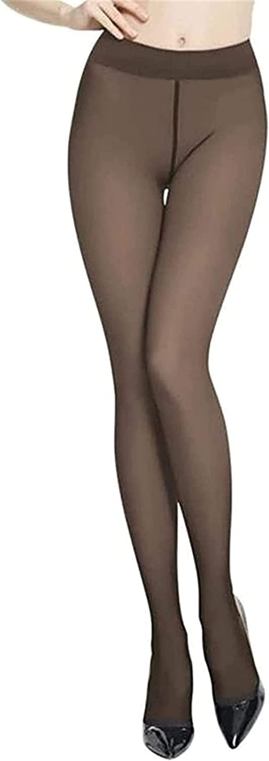 CoCopeaunt Women Winter Warm See Through Tights Thicken Fleece Fake ...