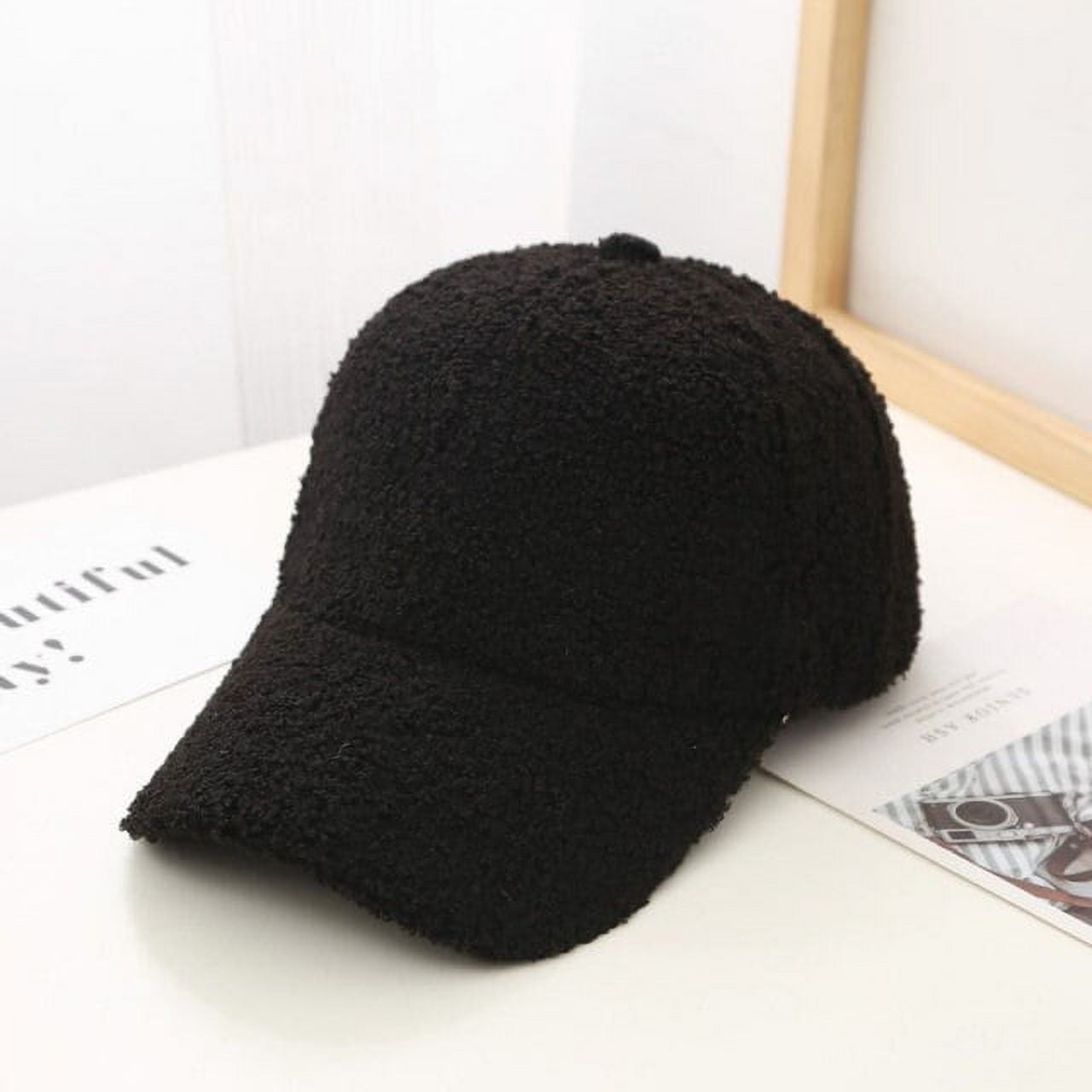 CoCopeaunts Autumn Winter Baseball Cap Women Artificial Lamb Wool Hats ...