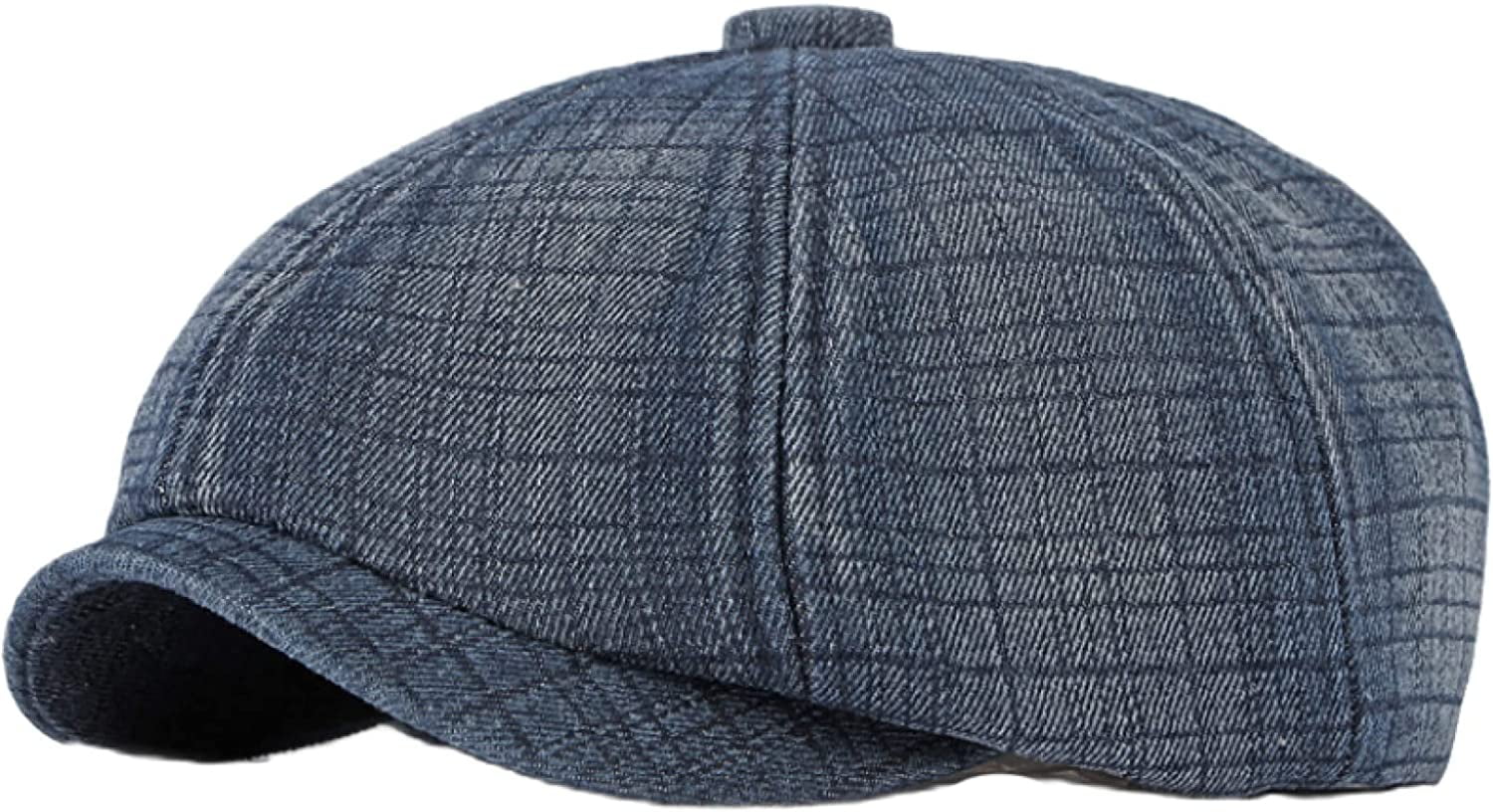 CoCopeaunts Beret Hat Denim Autumn Winter Hat Men Women Thick Flat ...