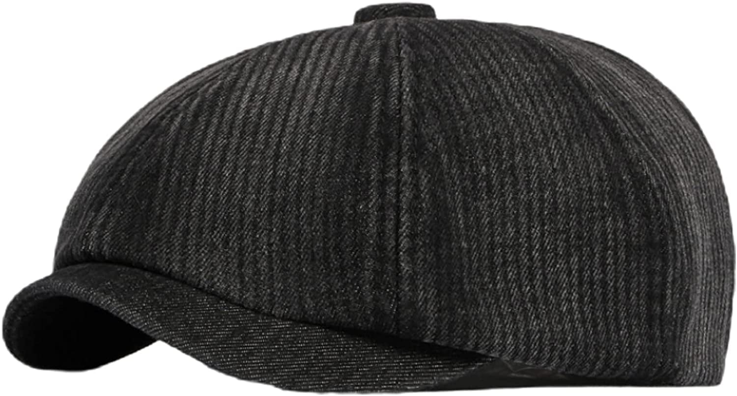 CoCopeaunts Beret Hat Denim Autumn Winter Hat Men Women Thick Flat ...