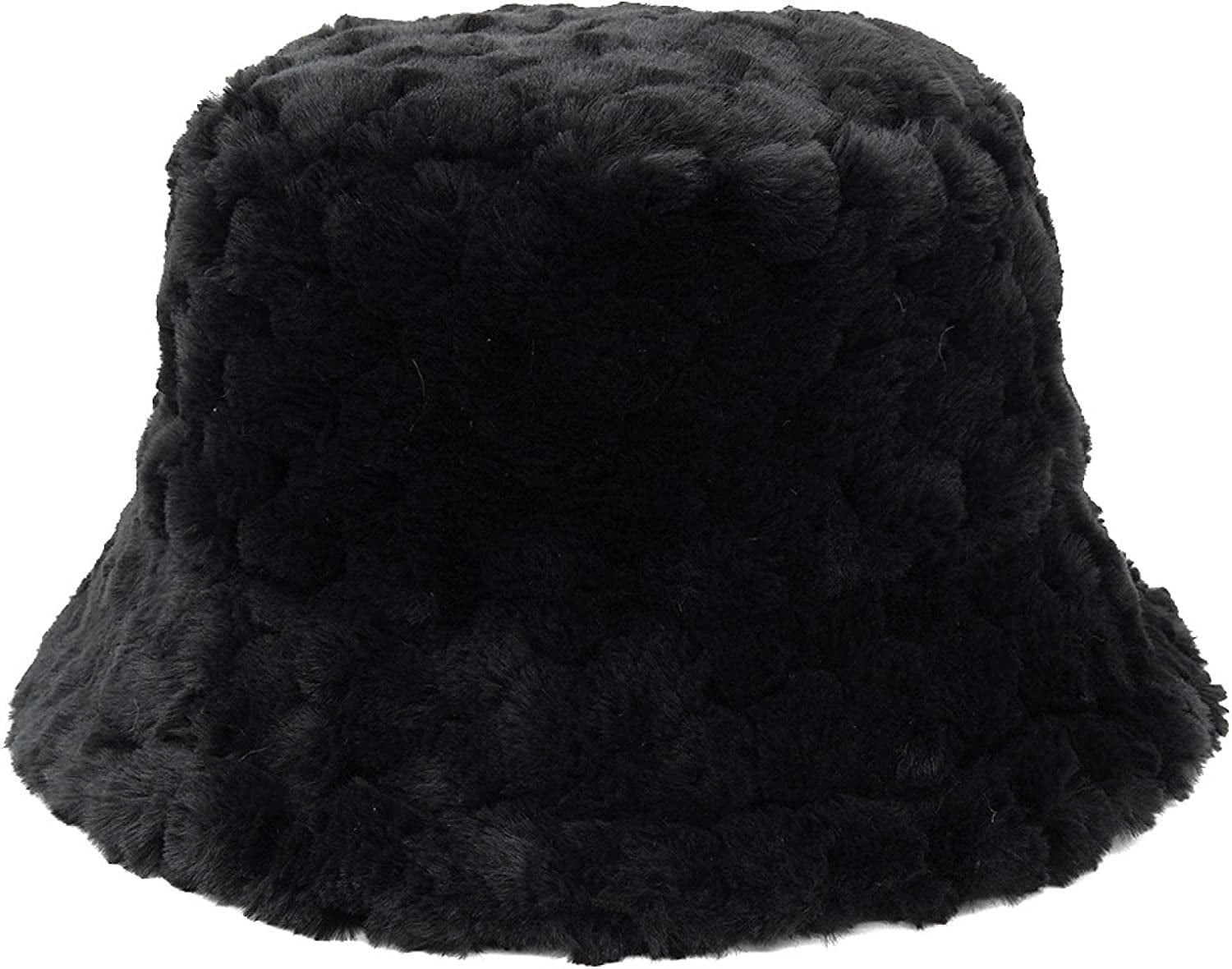 CoCopeaunts Bucket Hat for Men Furry Plush Winter Warm Solid Color Faux Fur Fisherman Cap Soft ...