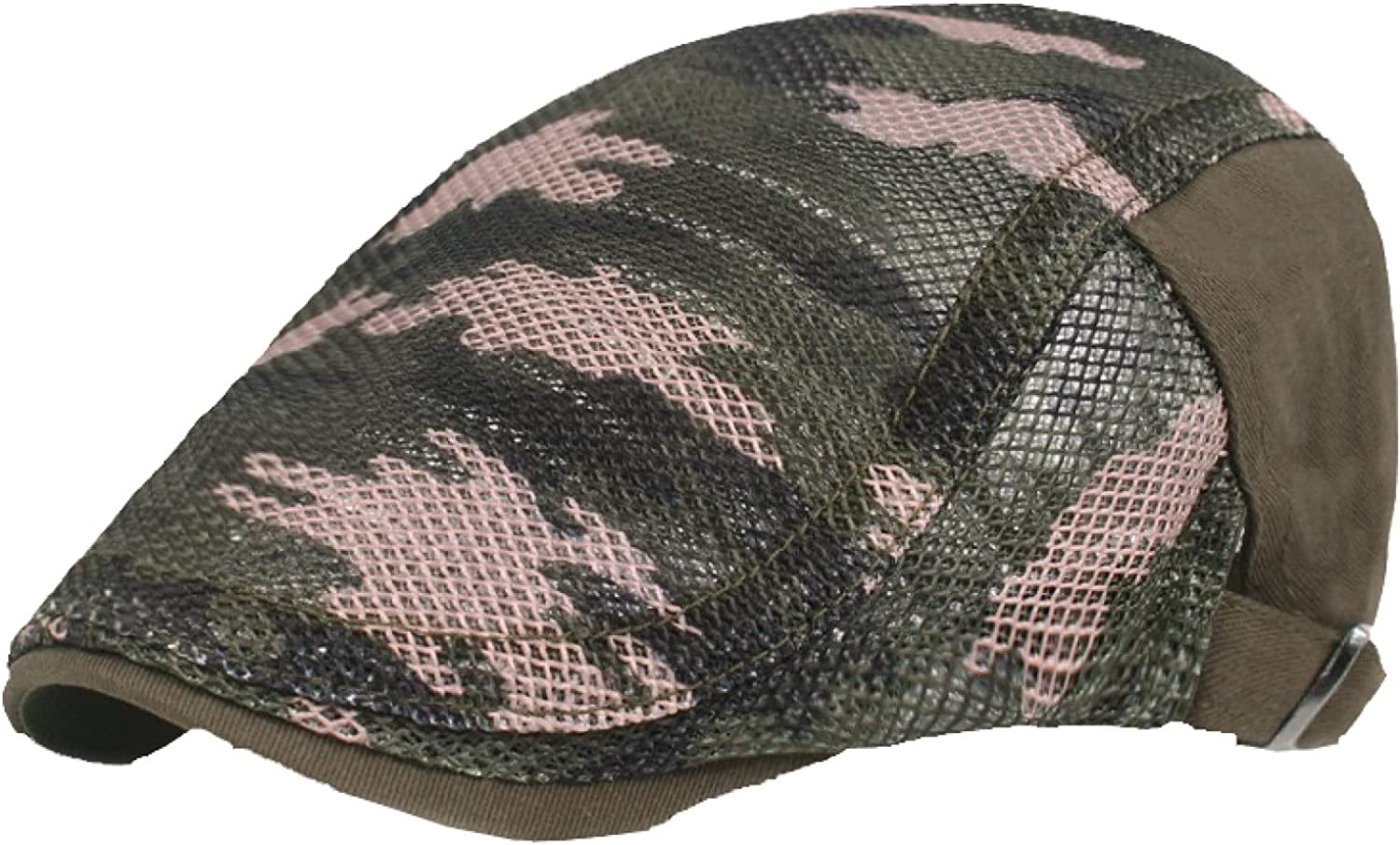 CoCopeaunts Camouflage Newsboy Cap Men Breathable Mesh Gatsby Hat ...