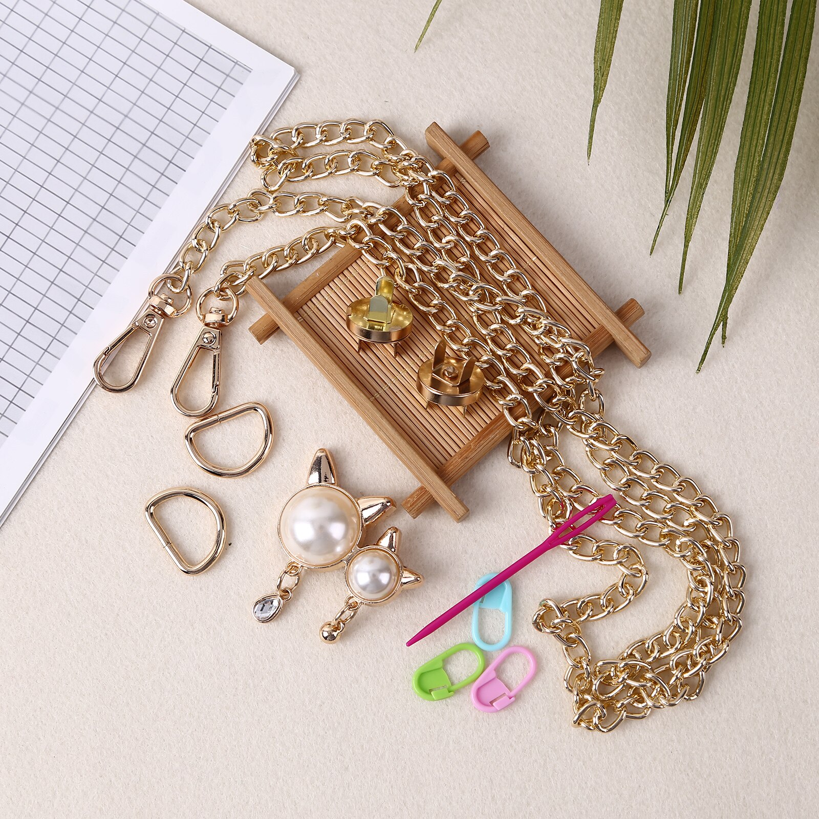 CoCopeaunts DIY Materials Kit Including Knitting Needle D Ring Chain ...