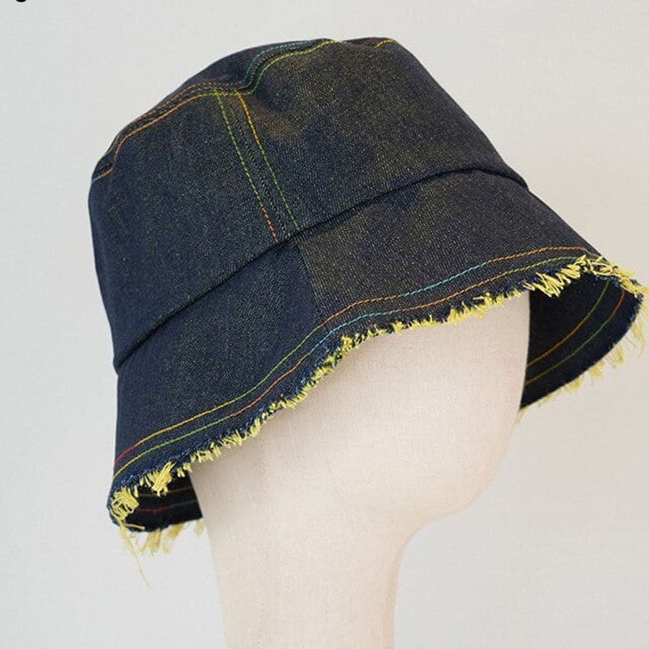 CoCopeaunts Denim Bucket Hats For Women&Men Wide Brim Vintage Foldable ...