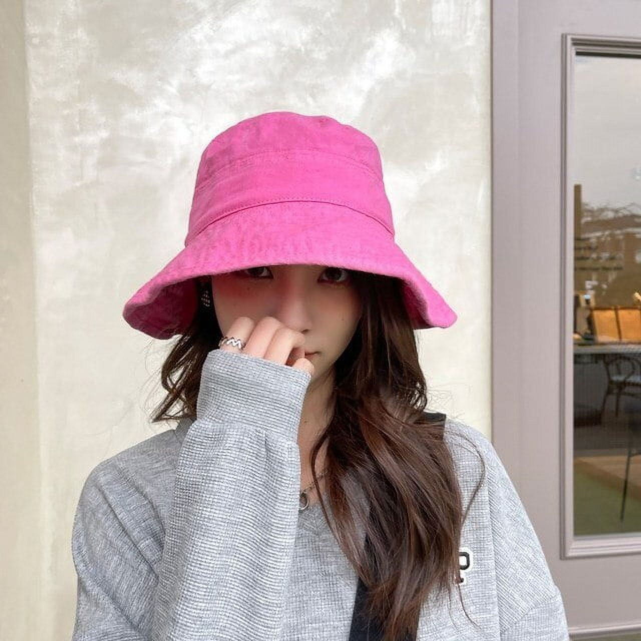 CoCopeaunts Denim Bucket Hats For Women Spring Summer Wide Brim Sun ...