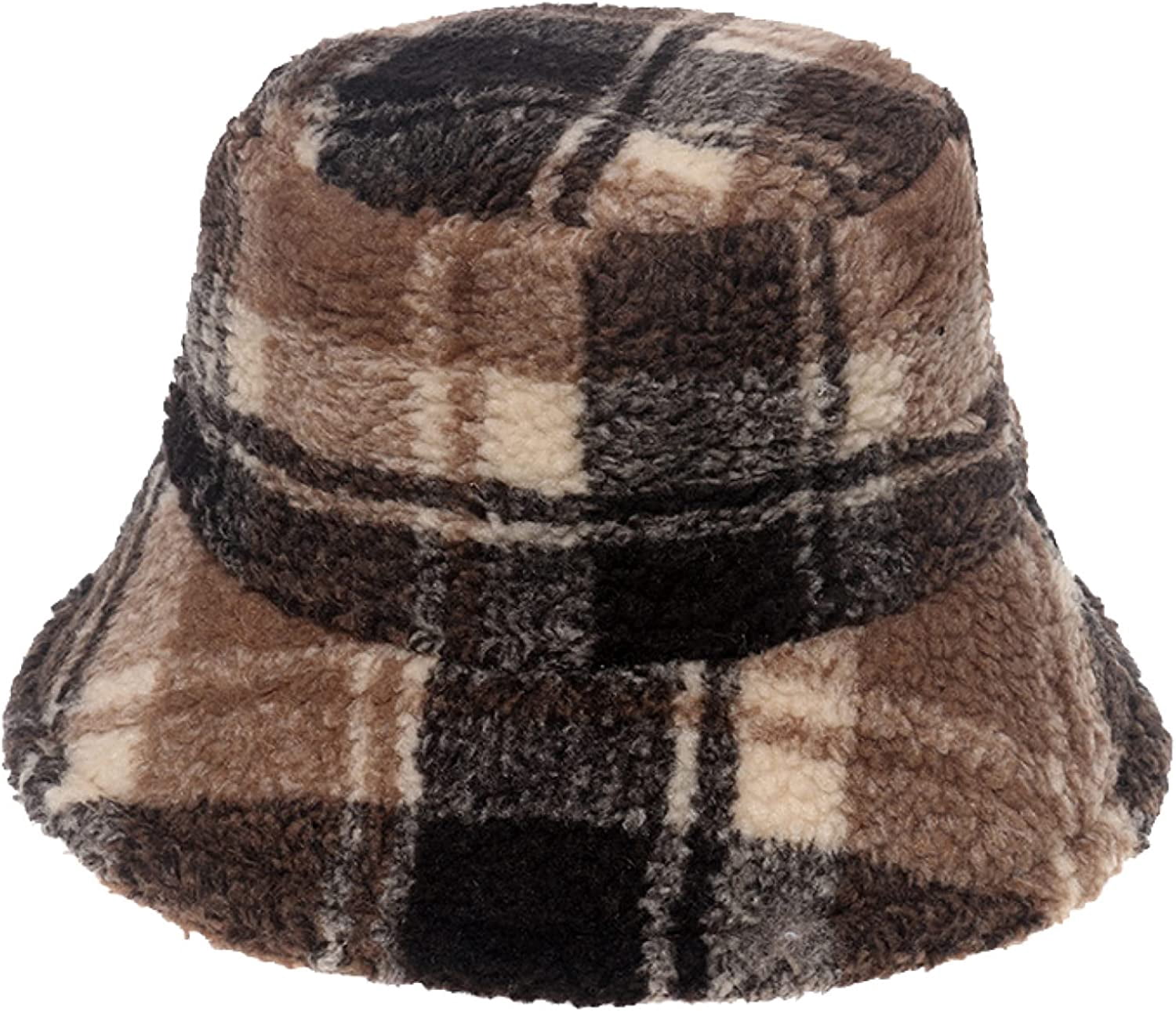 CoCopeaunts Fashion Plaid Men Bucket Hat Vintage Hundred Take Lambs ...