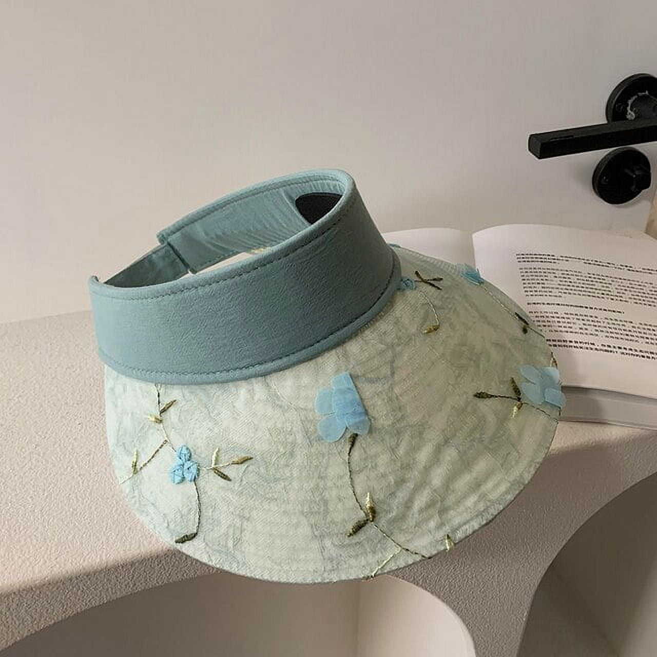 CoCopeaunts Floral Empty Top Straw Hat For Womens Travel Sun Protection ...