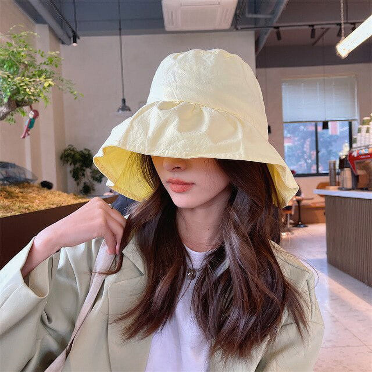 CoCopeaunts Foldable Bucket Hat For Women Sun Visor UV Protection Sun ...