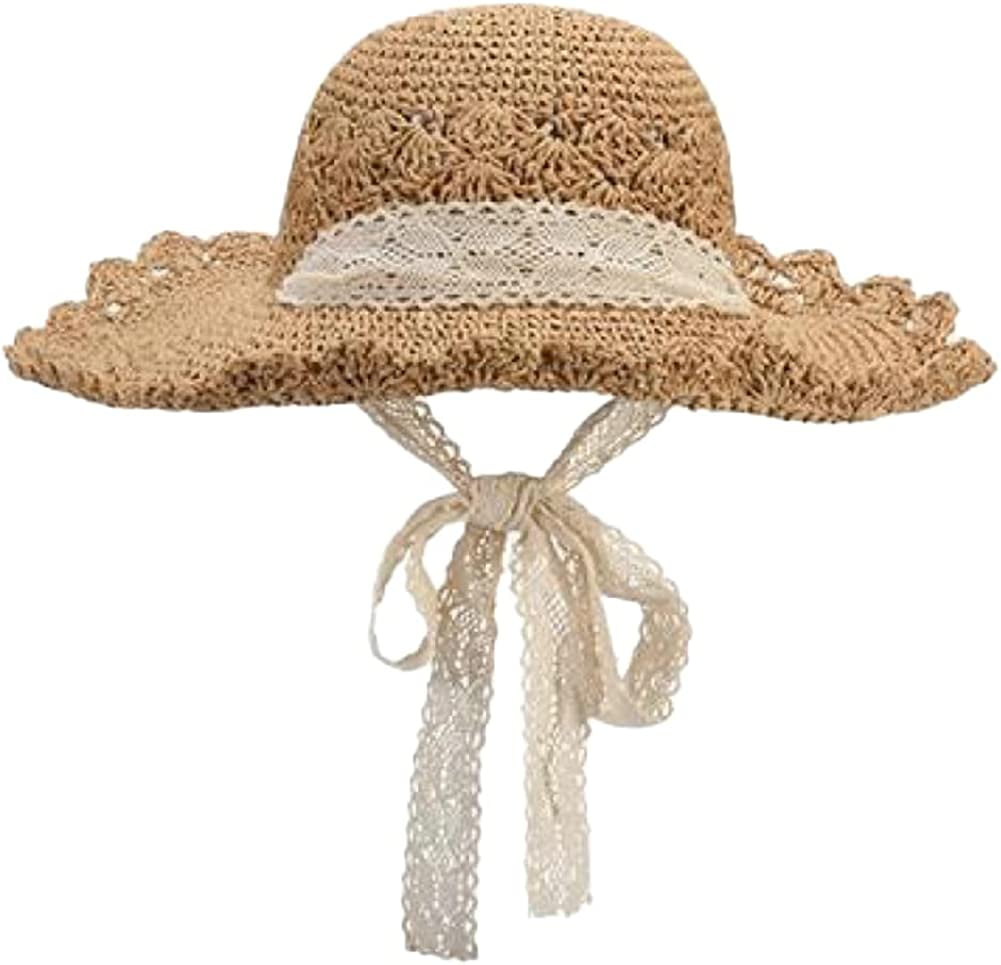 CoCopeaunts Foldable Straw Hat for Women Wide Brim Summer Handmade ...
