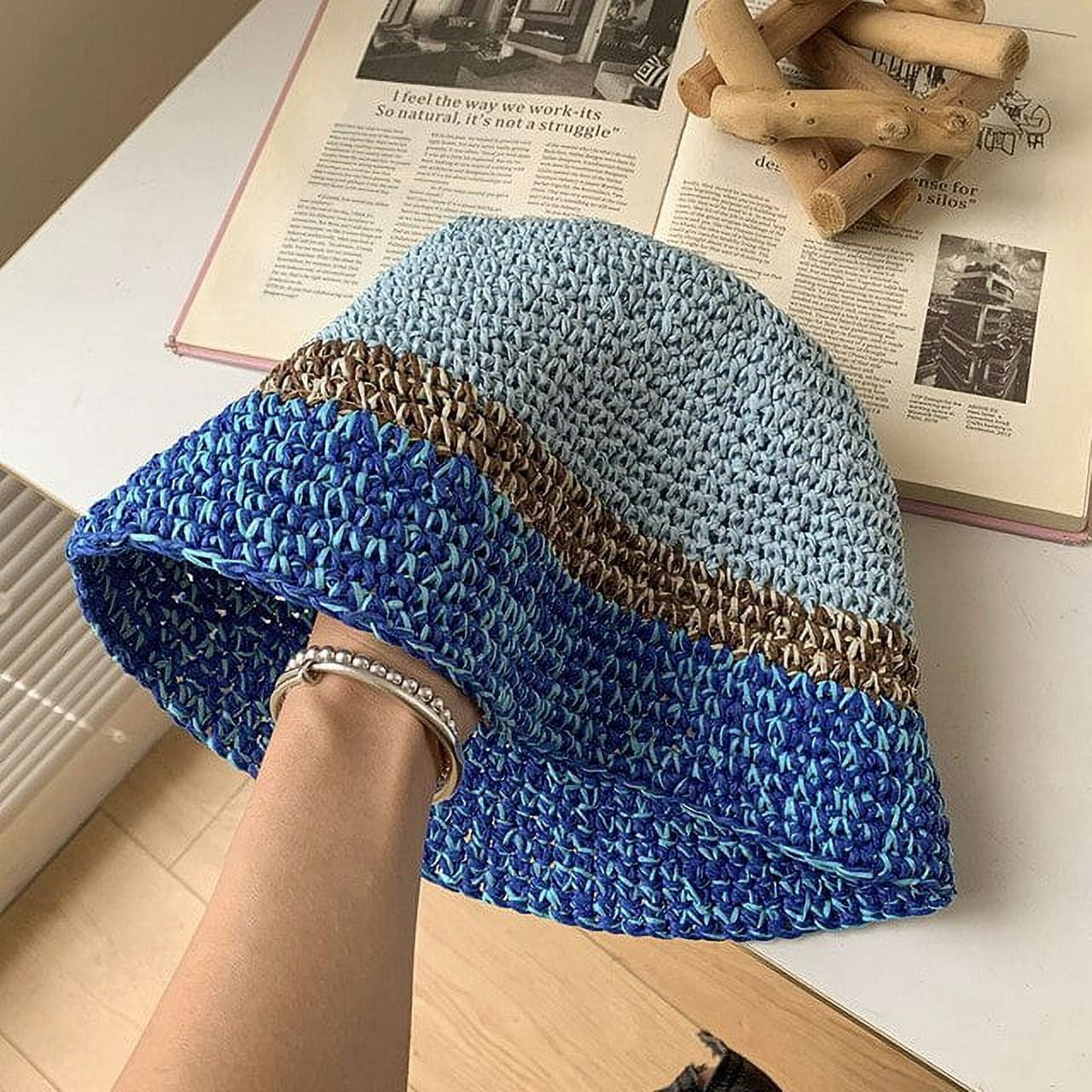 CoCopeaunts Knitted Mix-color Bucket Hats For Women Spring Summer ...