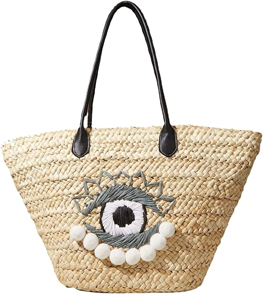 CoCopeaunts Large Straw Bag for Women, Summer Beach Bag Handwoven Hobo ...